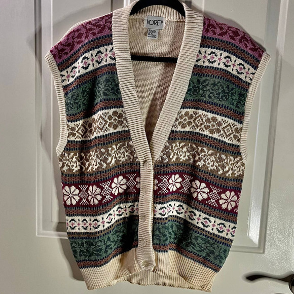 Koret | Sweaters | Vintage Koret Sz Xl Sweater Vest 0 Cotton 90s Button ...